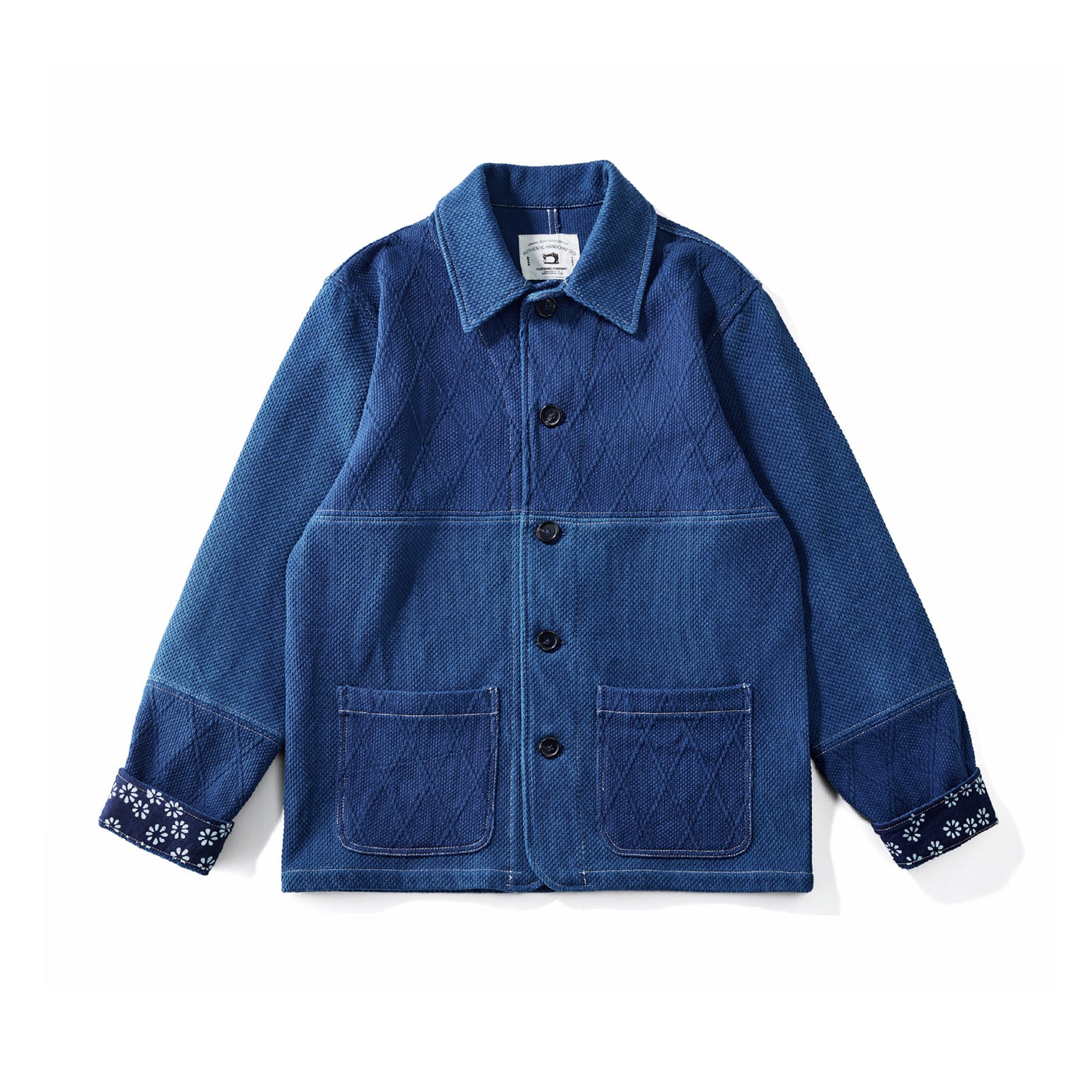 Hand-Dyed Indigo Cotton French Jacket – Vintage Workwear Inspired, Sas ...